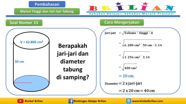 Cara Mencari Jari-Jari dan Diameter Tabung + Contoh Soal dan Video ...