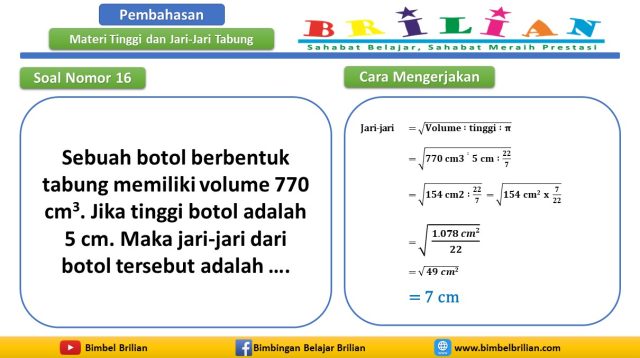 Cara Mencari Jari-Jari dan Diameter Tabung + Contoh Soal dan Video ...