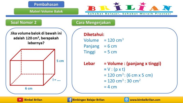 Cara Mencari Panjang, Lebar dan Tinggi Balok (Dilengkapi Video ...