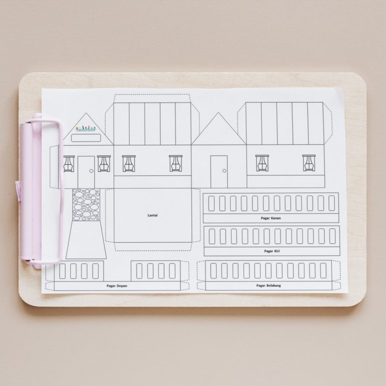 Papercraf Bentuk Rumah Sederhana 1 Lembar – Bimbel Brilian