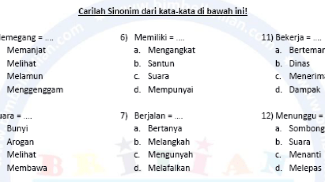 Sinonim – Bimbel Brilian