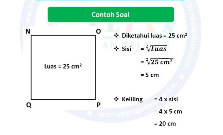 Cara Mencari Keliling Persegi yang Diketahui Luasnya dan Contoh Soal ...